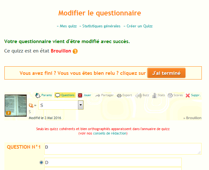 Comment créer un Quiz